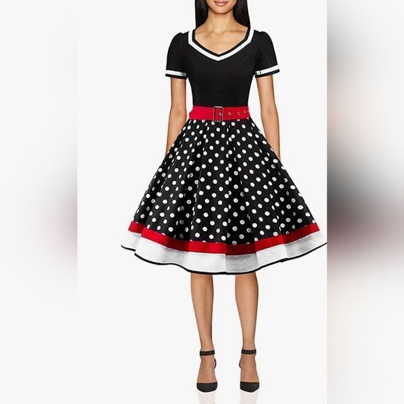 Unbranded | Dresses | Audreyhepburn Vintage Look 95s Style Swing Dress ...